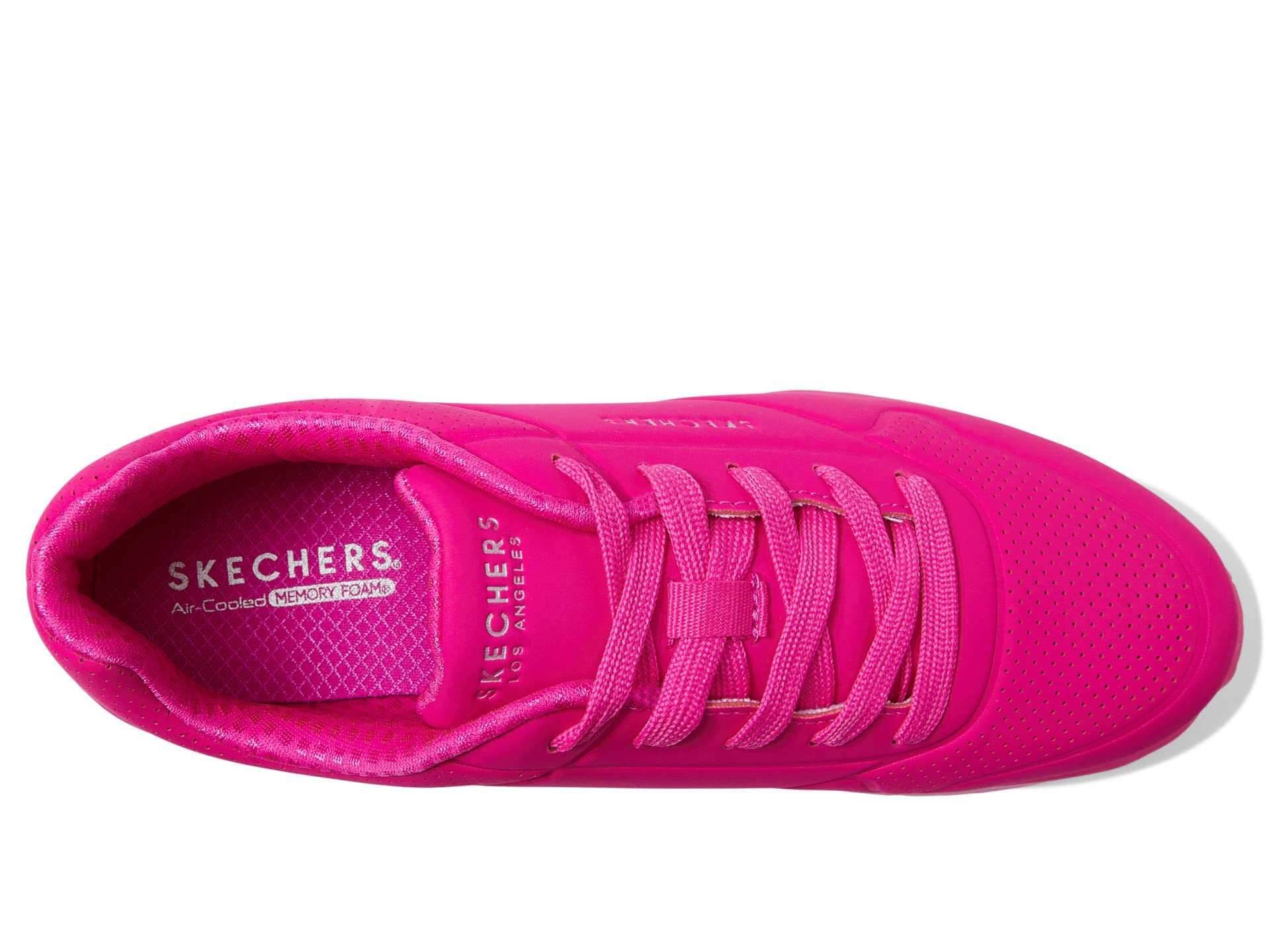Skechers Girls Uno Ice Sneaker, Hot Pink, 2 Little Kid