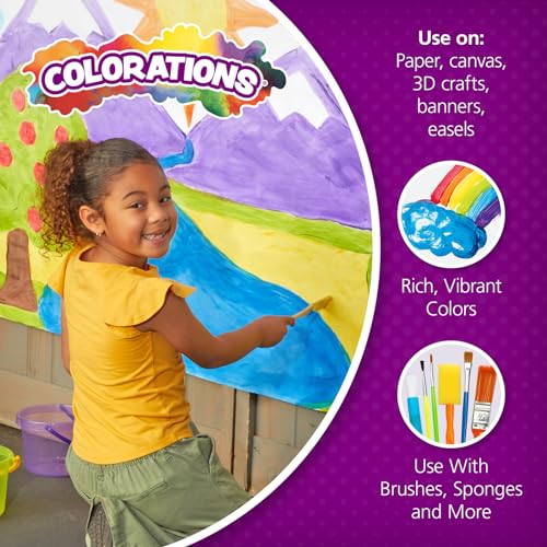 Colorations WSTBL Washable Tempera Paint, 16 fl oz, Blue, Non Toxic, Vibrant, Bold, Kids Paint, Craft, Hobby, Fun, Art Supplies