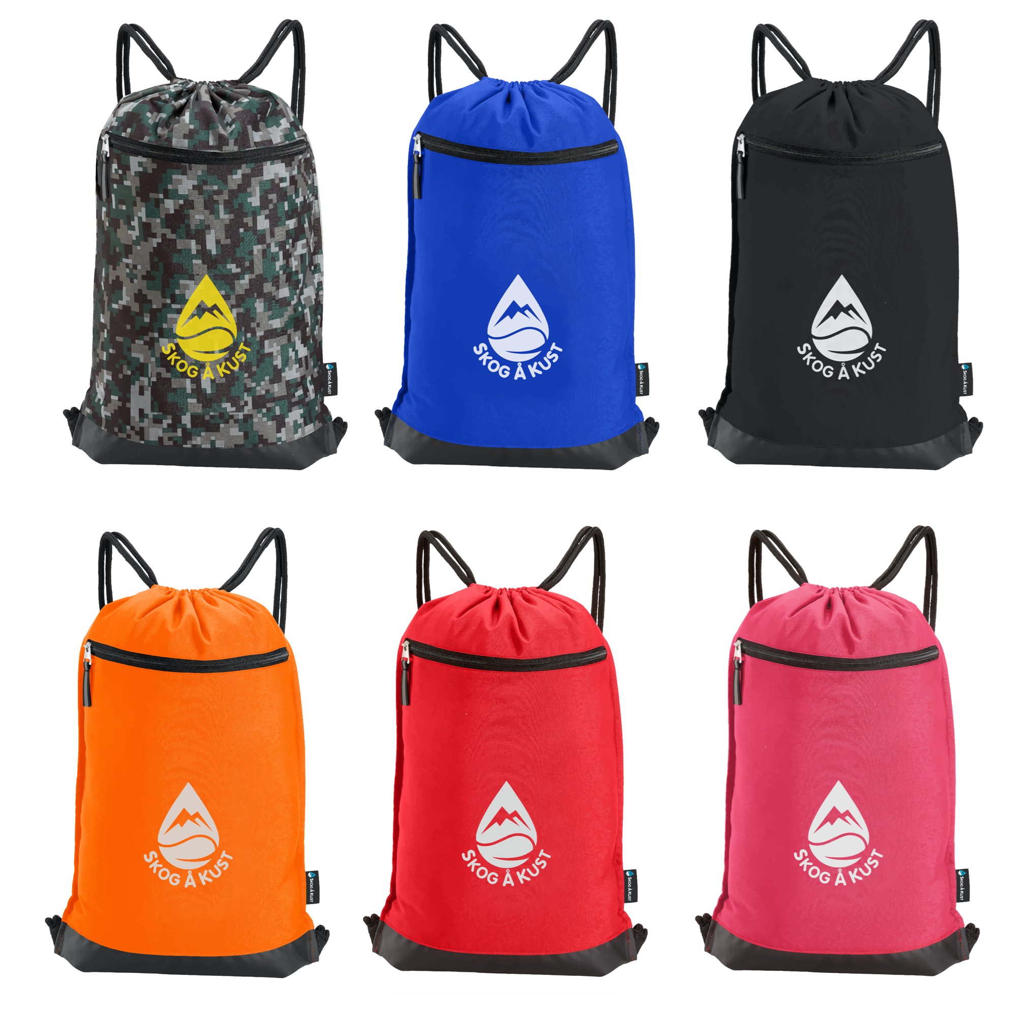 Skog Å Kust GymSak | Patented 2-in-1 Drawstring Cinch Bag with Removable Waterproof Dry Bag | Red