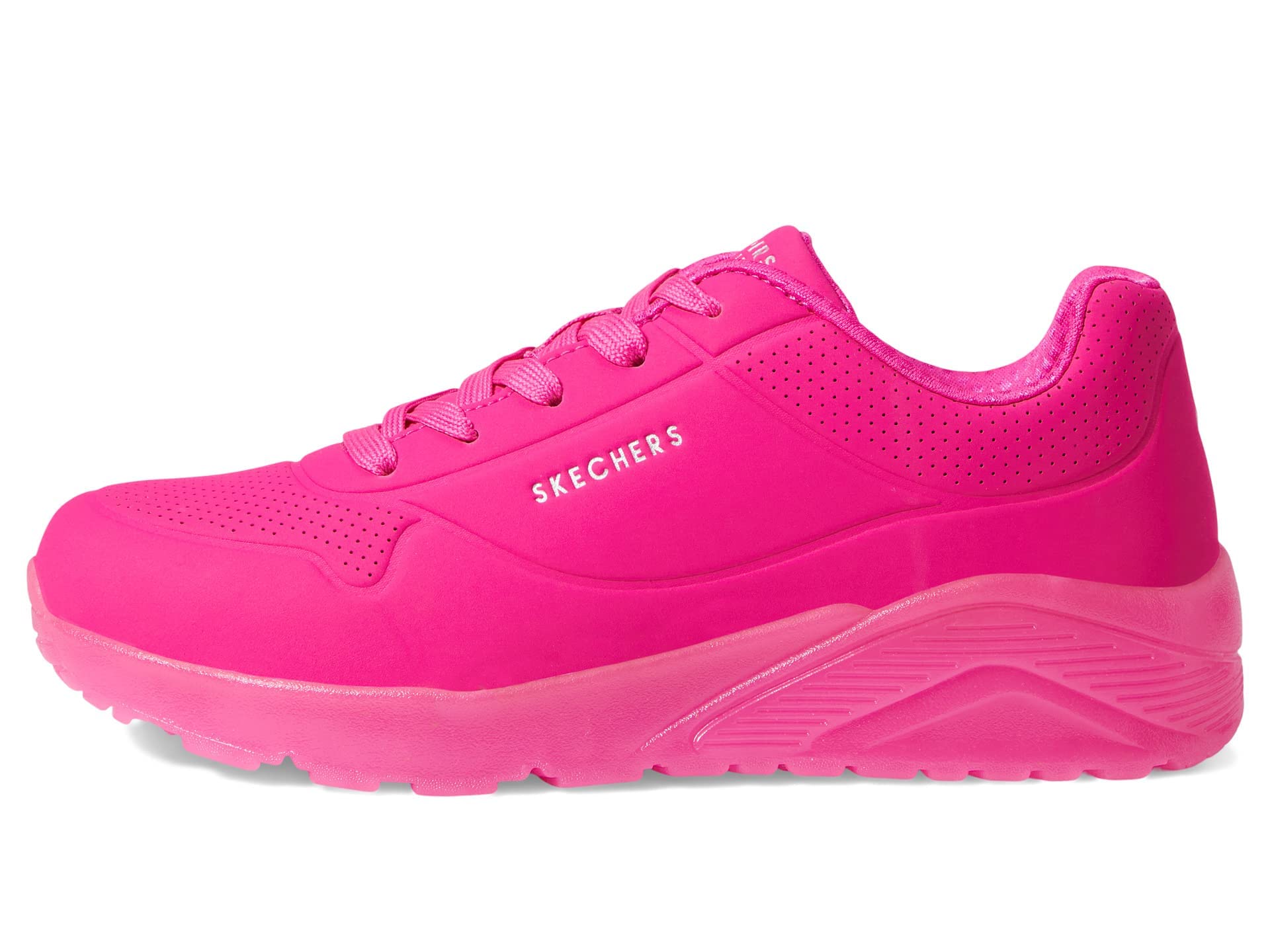 Skechers Girls Uno Ice Sneaker, Hot Pink, 2 Little Kid