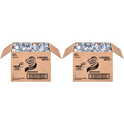 Nestle Coffee mate Coffee Creamer, French Vanilla, Liquid Creamer Singles, Non Dairy, No Refrigeration, Box of 360 (Pack of 2)