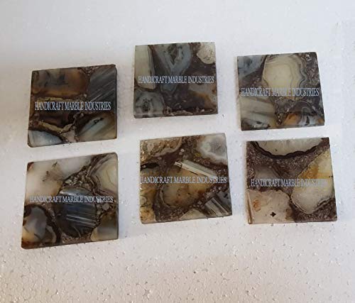Christmas Gifts Agate Coaster Dark Brown design Color Coaster Gold Plated Wholesale Price Drink Coaster Tableware Bar Accessories Dinning Tableware