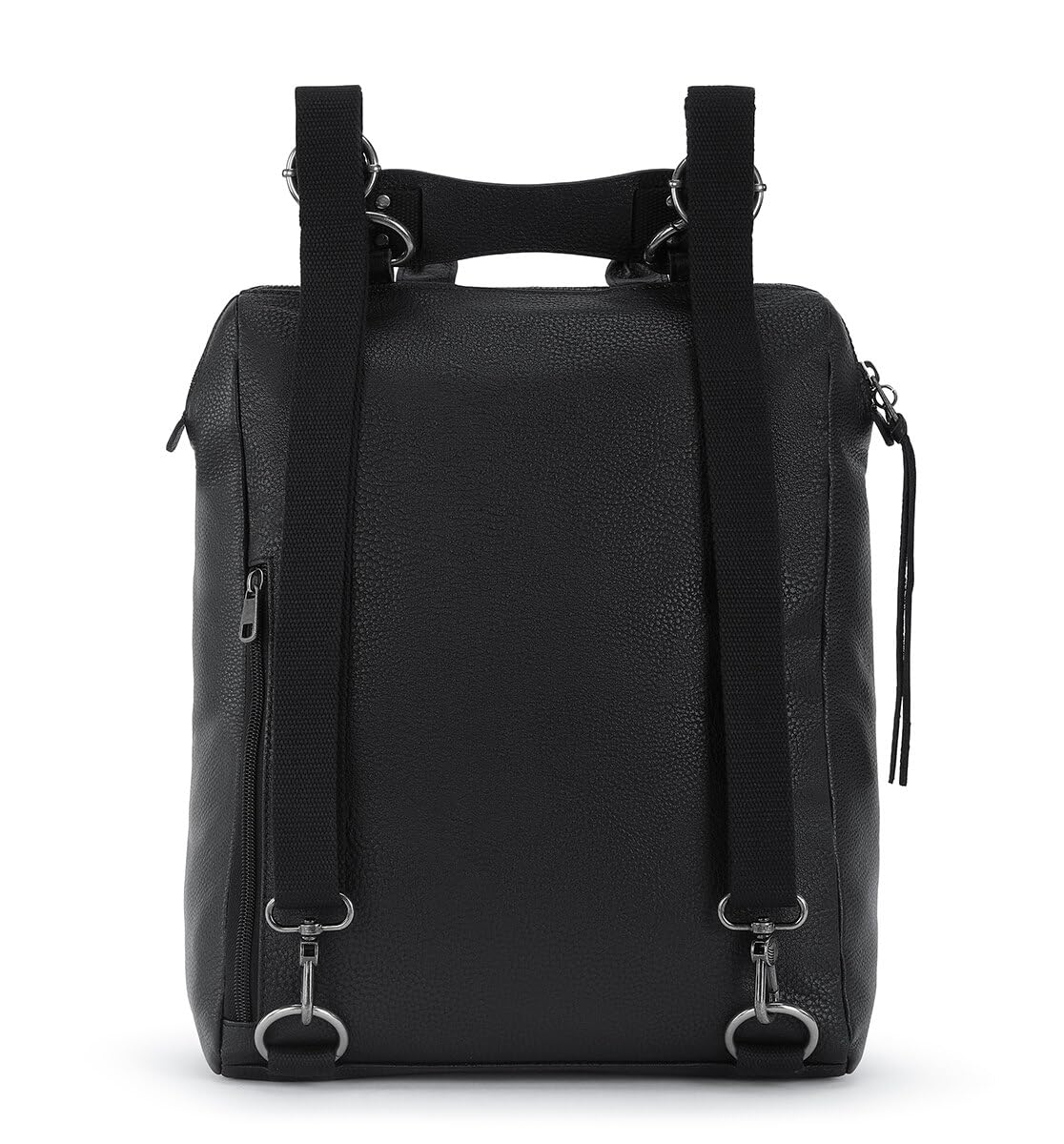 The Sak Loyola Convertible Backpack in Leather, Adjustable Convertible Strap, Black