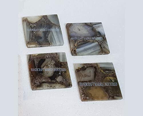 Christmas Gifts Agate Coaster Dark Brown design Color Coaster Gold Plated Wholesale Price Drink Coaster Tableware Bar Accessories Dinning Tableware