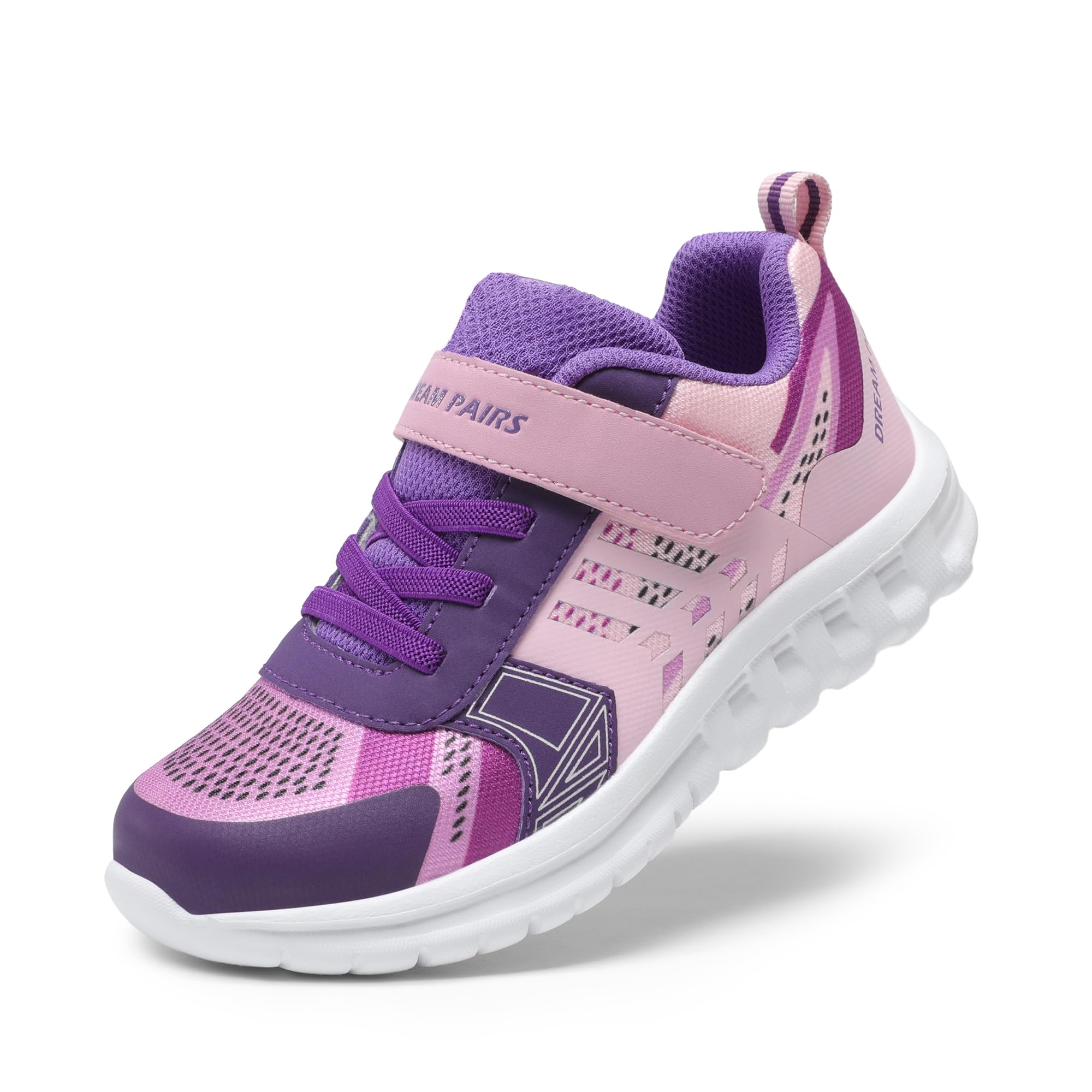 DREAM PAIRS Girls Boys Shoes Kids Tennis EZ-Ons Quicksteps School Sneakers Breathable Running Athletic Shoes,Size 2 Little Kid,Pink/Purple,KD18002K