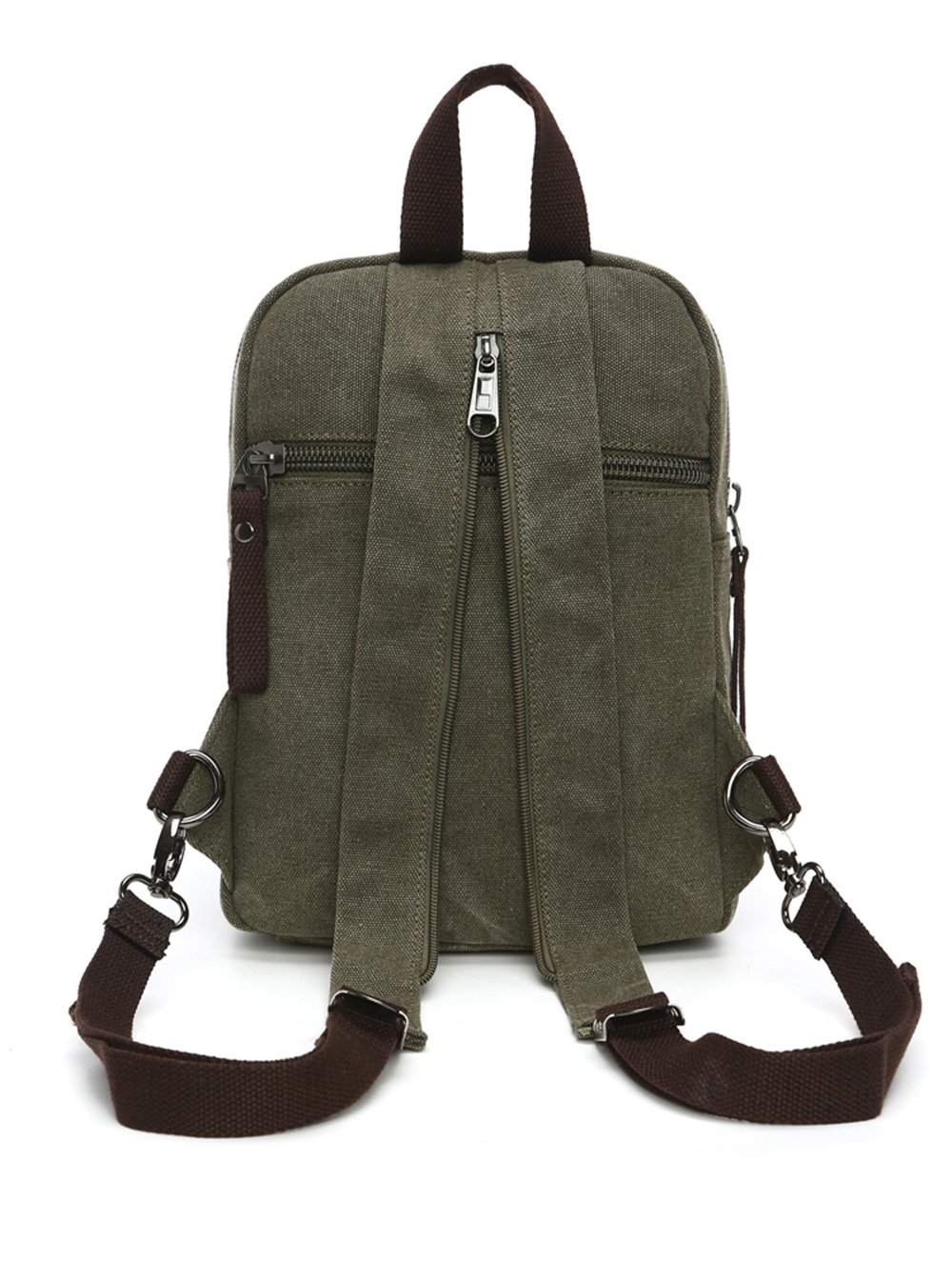 Arbag Small Cute Backpack Vintage Casual Canvas Shoulder Bag Daypack (Army green)