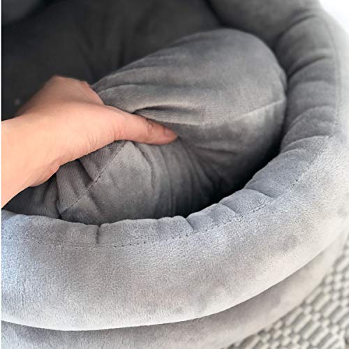 Tempcore Cat Bed for Indoor Cats, Machine Washable Cat Beds, Cat Beds for Indoor Cats or Small Dogs, Puppy, Kitty, Kitten, Rabbit, Anti-Slip & Water-Resistant Bottom