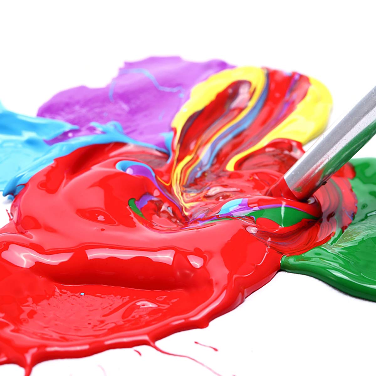 GOTIDEAL Craft Acrylic Paint Set,8 Primary Colors((120ml,4 oz) Rich Pigments Non-Toxic Washable, Professional Paint for Pouring on Canvas, Rocks, Ceramic, Fabric, Leather, Ideal for Artist, Adults