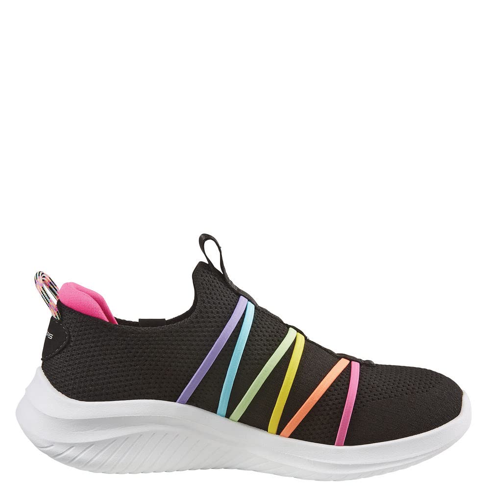 Skechers Ultra Flex 3.0 Sneaker, Black/Multi, 2 US Unisex Little Kid