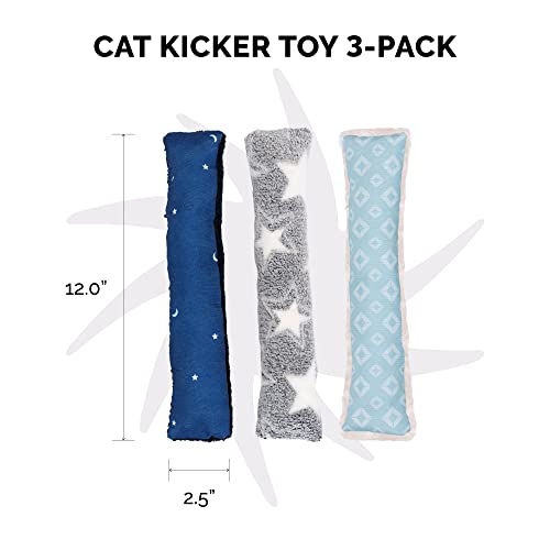 Furhaven 3-Pack Catnip Plush Kicker Cat Toy Set, Refillable - Space Print, 3 Pack