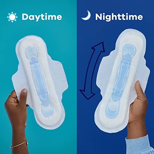 Always Maxi Pads Size 4 Overnight Absorbency Unscented with Wings, 33 Count