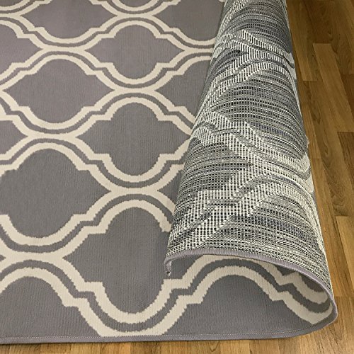 SUPERIOR Contemporary Ornamental Double Trellis Power-Loomed Indoor Area Rug, 8' x 10', Gray