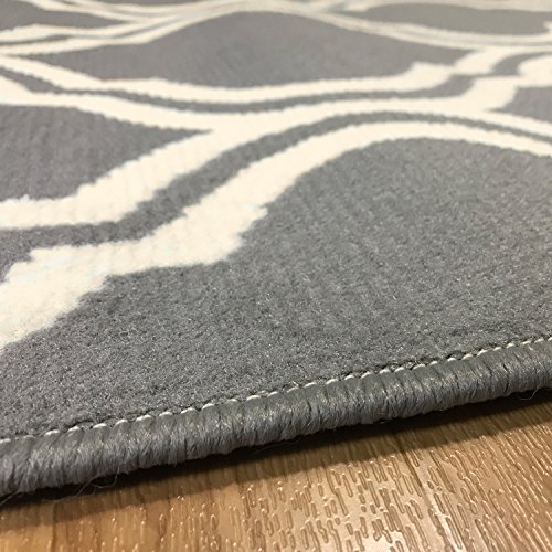 SUPERIOR Contemporary Ornamental Double Trellis Power-Loomed Indoor Area Rug, 8' x 10', Gray