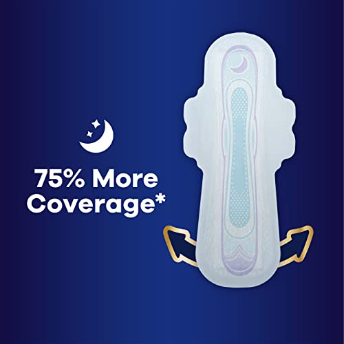 Always Ultra Thin Feminine Pads For Women, Size 4 Overnight Absorbency, Multipack, With Wings, Unscented, 50 Count (Pack of 3), 150 Count Total