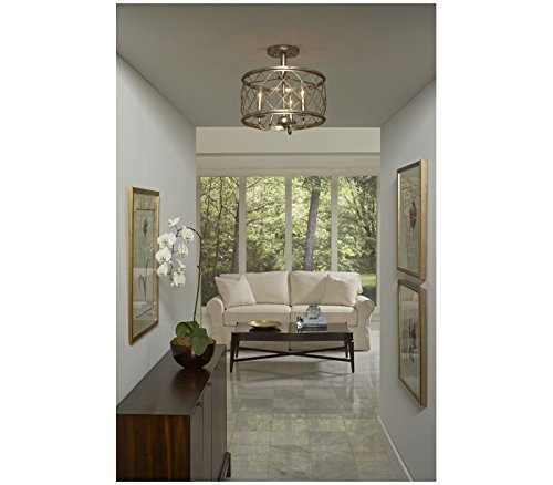 Quoizel RDY2821PN Dury Cage Pendant Lighting, 4-Light, 240 Watts, Palladian Bronze (15" H x 22" W)