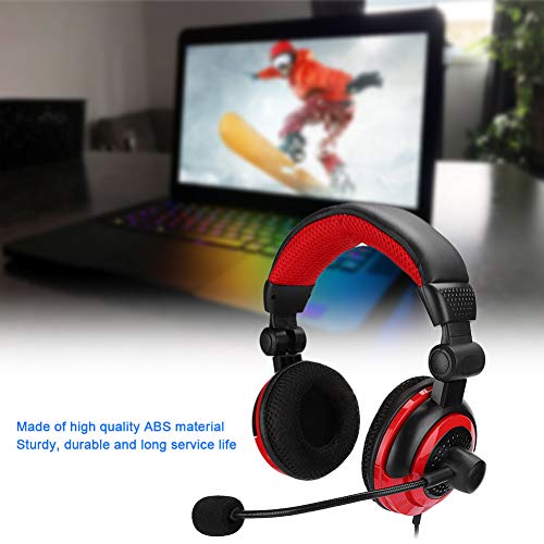 3.5mm Gaming Headset for PS4 for XBOXone, Jacket Earphone Adjustable Headband 360° PU Leather Stereo Headphone with Mic