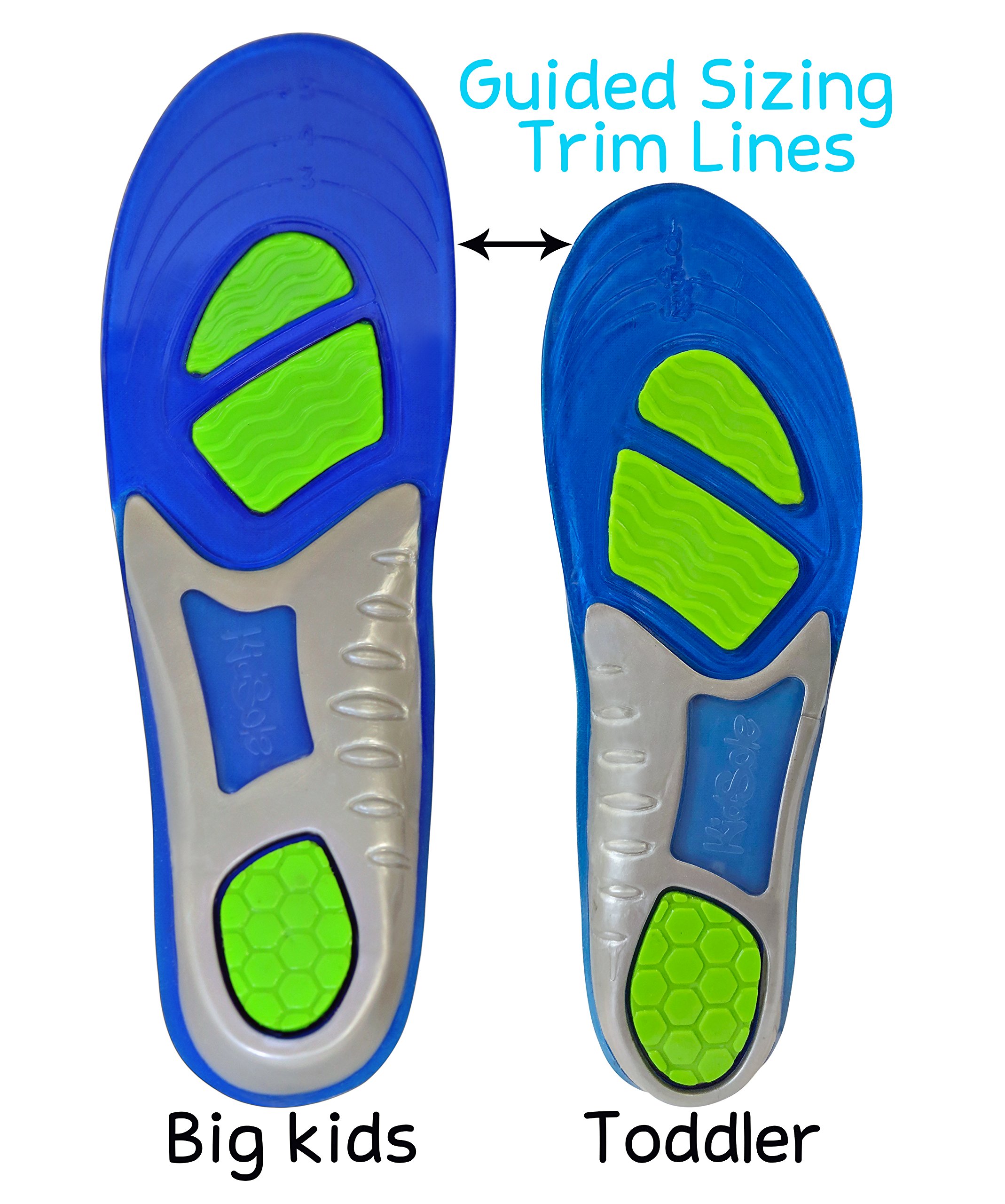 Children's Athletic Gel Insoles for Cushion and Comfort for Active Children ((24 CM) Kids Size 2-6)