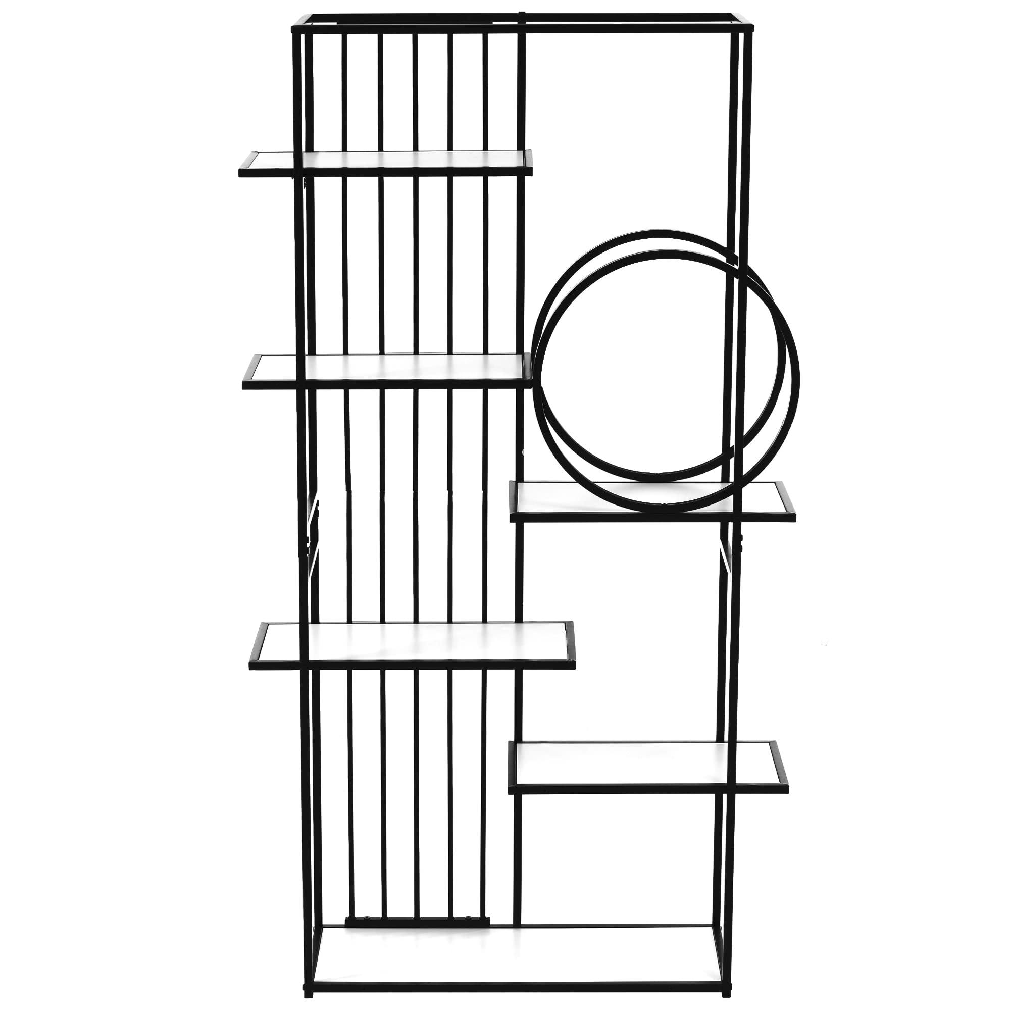 Yoglad 6 Tier Open Bookshelf, 70.9Inch Tall Modern Free Standing Bookcase with Black Metal Frame, Book Shelves Open Display Shelf Organizer for Living Room Bedroom Office Home