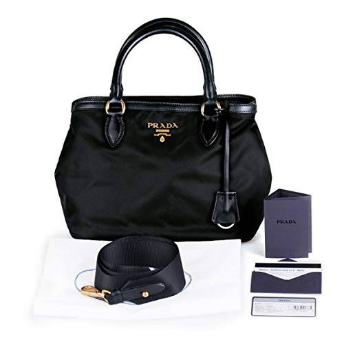 Prada Womens Nylon Calf Leather Trim Crossbody Bag 1BA172