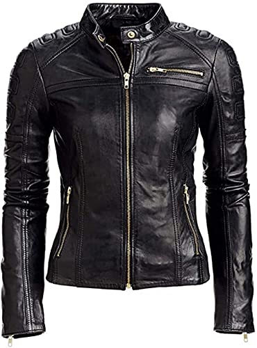 Womens Genuine Lambskin Leather Jacket | Classic rider leather jacket | Black Leather Jacket Women | Womens Leather Jacket