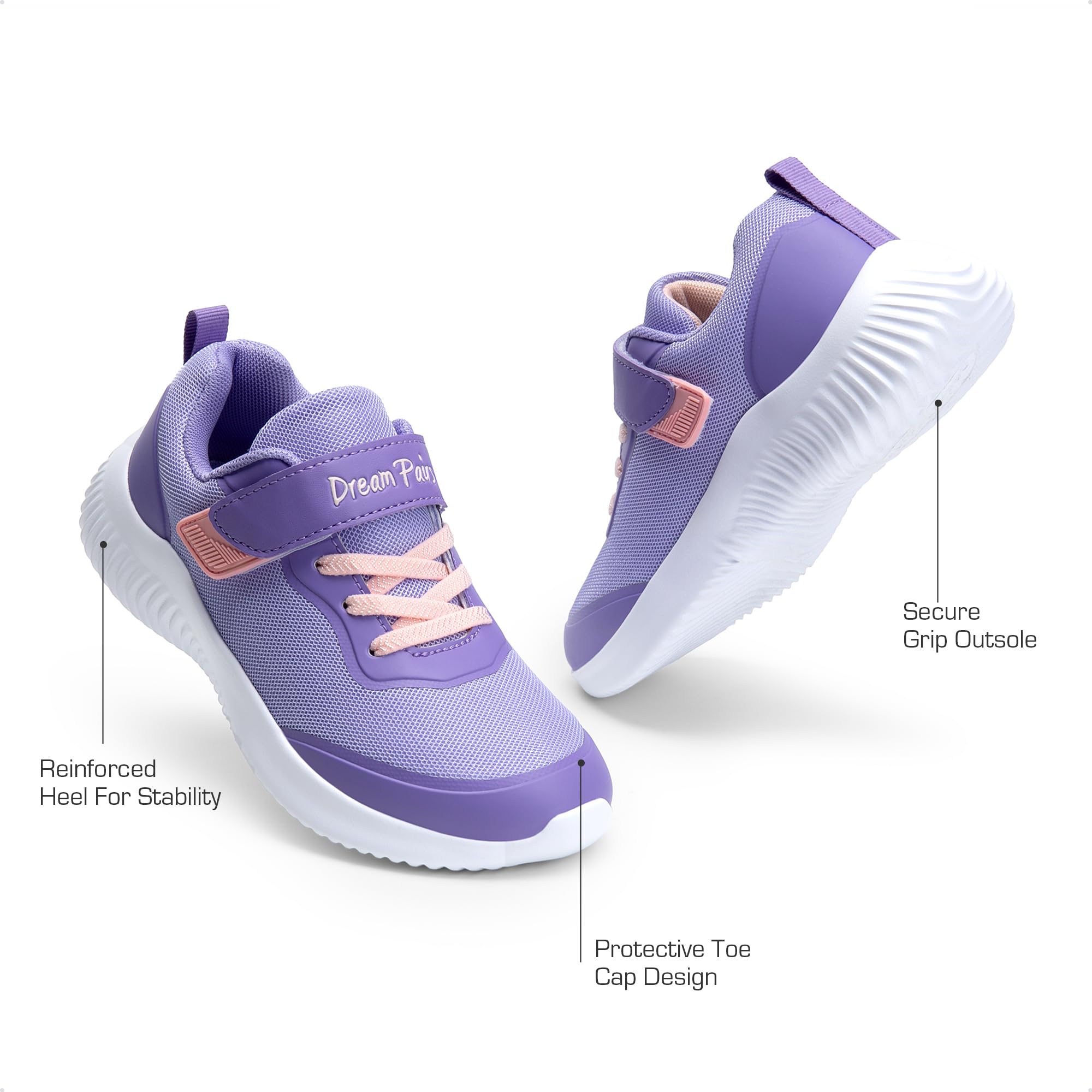 DREAM PAIRS Unisex-Child Running Shoes,Sneaker, Purple/Pink, 2 Little Kid