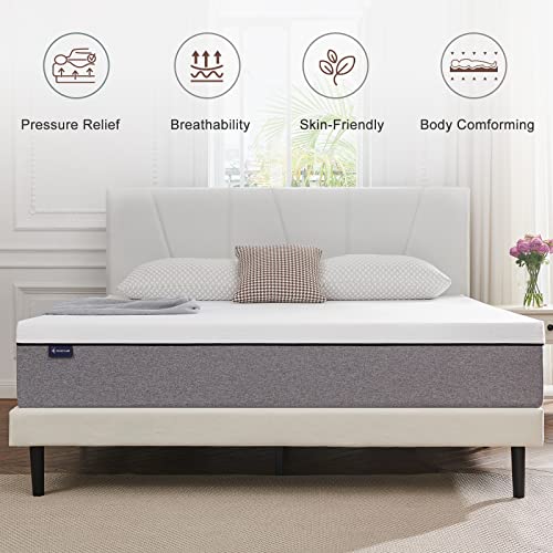S SECRETLAND Queen Mattress, 10 inch Gel Memory Foam Mattress with CertiPUR-US Bed Mattress in a Box for Sleep Cooler & Pressure Relief, Medium Firm Queen Size 60" x 80"