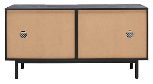 Safavieh Home Collection Piran Black and Gold 4-Door 2-Shelf Media (65-inch Flat Screen) TV Stand