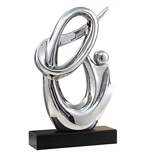 Anding Home Decoration,Silver Ceramic Porcelain Sculpture,Ceramic Creative Decoration, Office Countertop Decoration, Gift