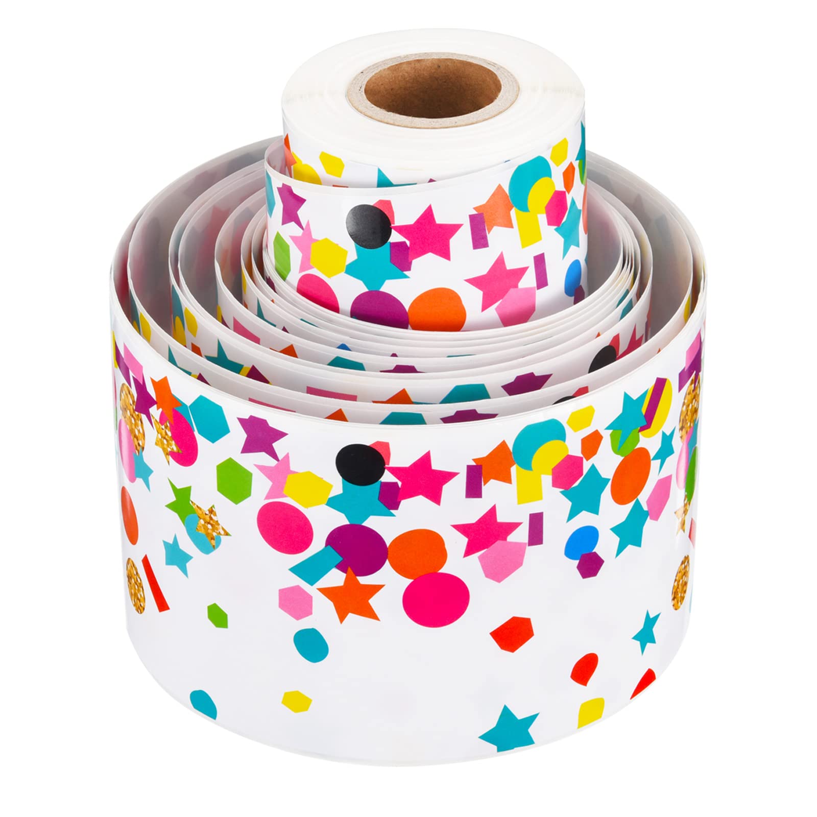 49 Feet Bulletin Board Borders School Themed Decorative Stickers Confetti Teaching Press Border for School Classroom Display Decoration (Color 2)