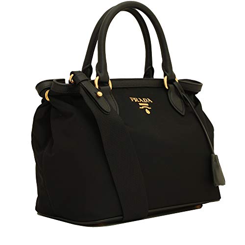Prada Womens Nylon Calf Leather Trim Crossbody Bag 1BA172