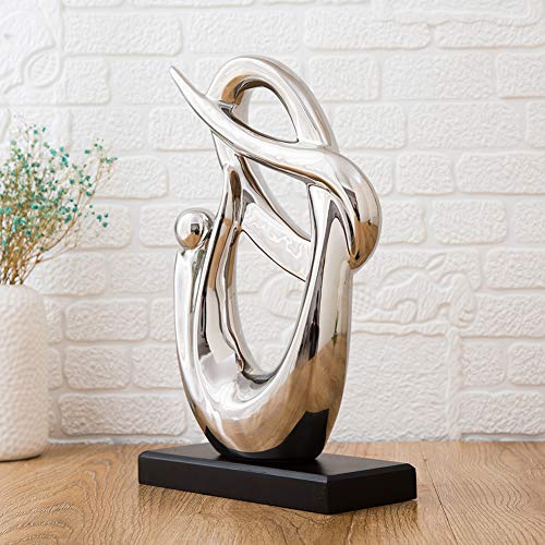 Anding Home Decoration,Silver Ceramic Porcelain Sculpture,Ceramic Creative Decoration, Office Countertop Decoration, Gift