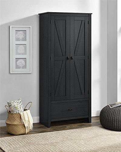 Ameriwood HOME SystemBuild Farmington 30 inch Wide Storage Cabinet, Black Oak