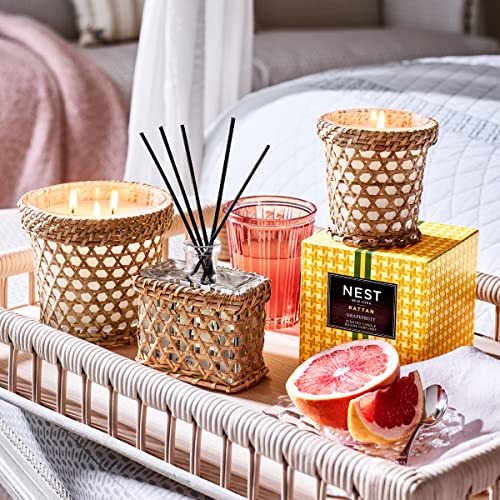 NEST New York Grapefruit Decorative Rattan Scented Classic Candle, 8 Ounces