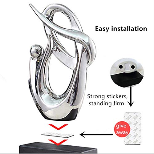 Anding Home Decoration,Silver Ceramic Porcelain Sculpture,Ceramic Creative Decoration, Office Countertop Decoration, Gift
