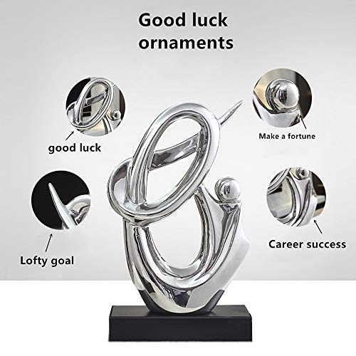 Anding Home Decoration,Silver Ceramic Porcelain Sculpture,Ceramic Creative Decoration, Office Countertop Decoration, Gift