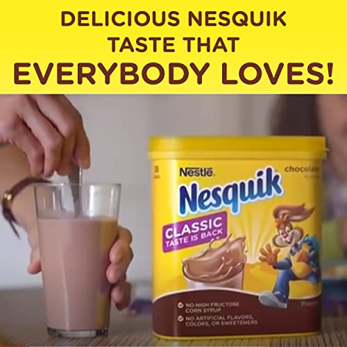 Nesquik Chocolate Flavor Powder Drink Mix Canister, Chocolate, 10 Ounce