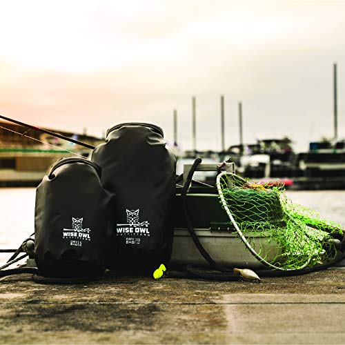 Wise Owl Outfitters Waterproof Dry Bag Backpack - Thick, Durable Water Bag for Kayaking, Camping, Boating, Beach and Outdoor Water Sports - Black, 5L