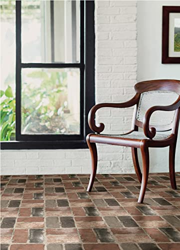 FloorPops Harvard Brick Red Peel & Stick Floor Tiles