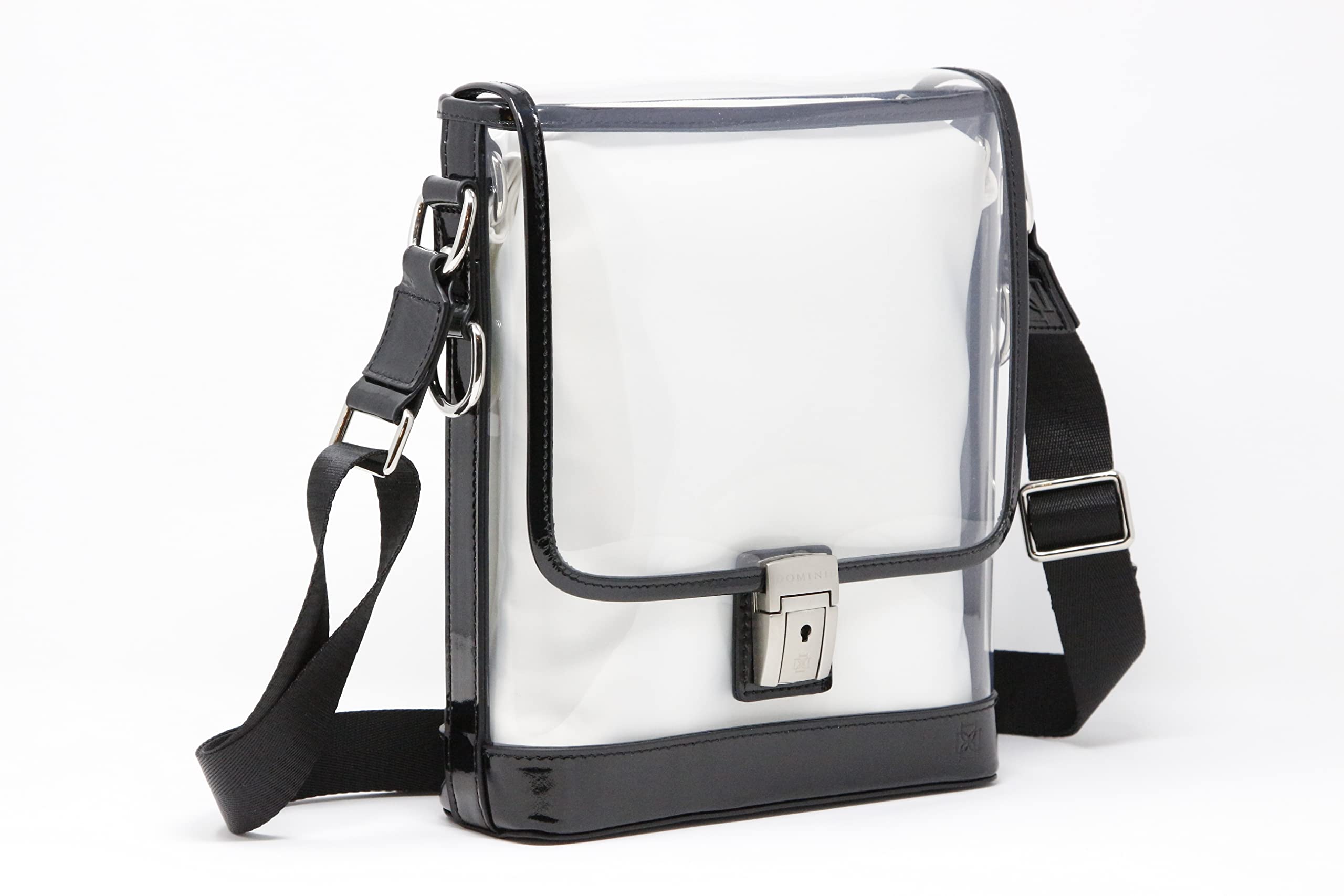 DOMINIE Messenger Unisex Black Holographic Leather/TPU Satchel Bag