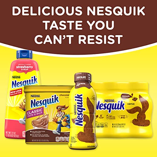 Nesquik Chocolate Flavor Powder Drink Mix Canister, Chocolate, 10 Ounce