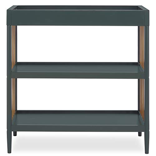 Dream On Me Sleepy Little Sloth Changing Table in Olive, Comes with 1" Changing Pad, Features Two Shelves, Made of Sustainable New Zealand Pinewood