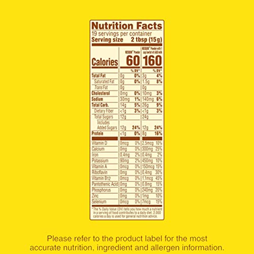 Nesquik Chocolate Flavor Powder Drink Mix Canister, Chocolate, 10 Ounce