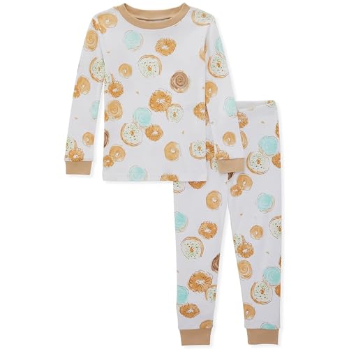 Burt's Bees Baby Toddler Baby Girls' Pajamas, Tee and Pant 2-Piece Pj Set, Bakery Doughnuts, 12 Months