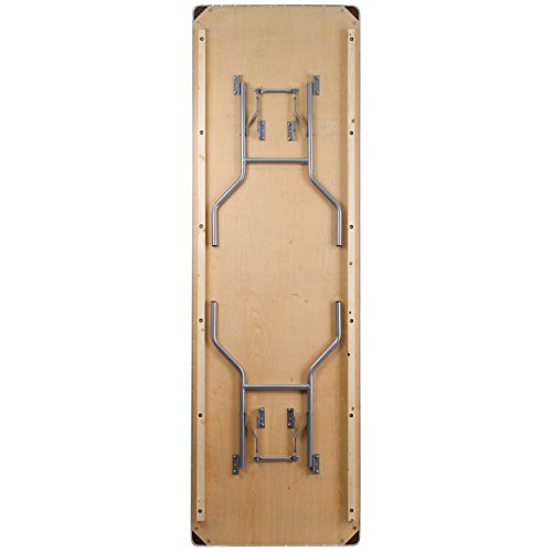 Flash Furniture 8-Foot Rectangular HEAVY DUTY Birchwood Folding Banquet Table with METAL Edges and Protective Corner Guards