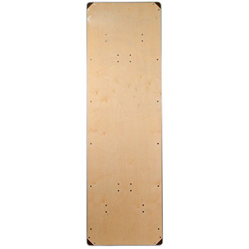 Flash Furniture 8-Foot Rectangular HEAVY DUTY Birchwood Folding Banquet Table with METAL Edges and Protective Corner Guards