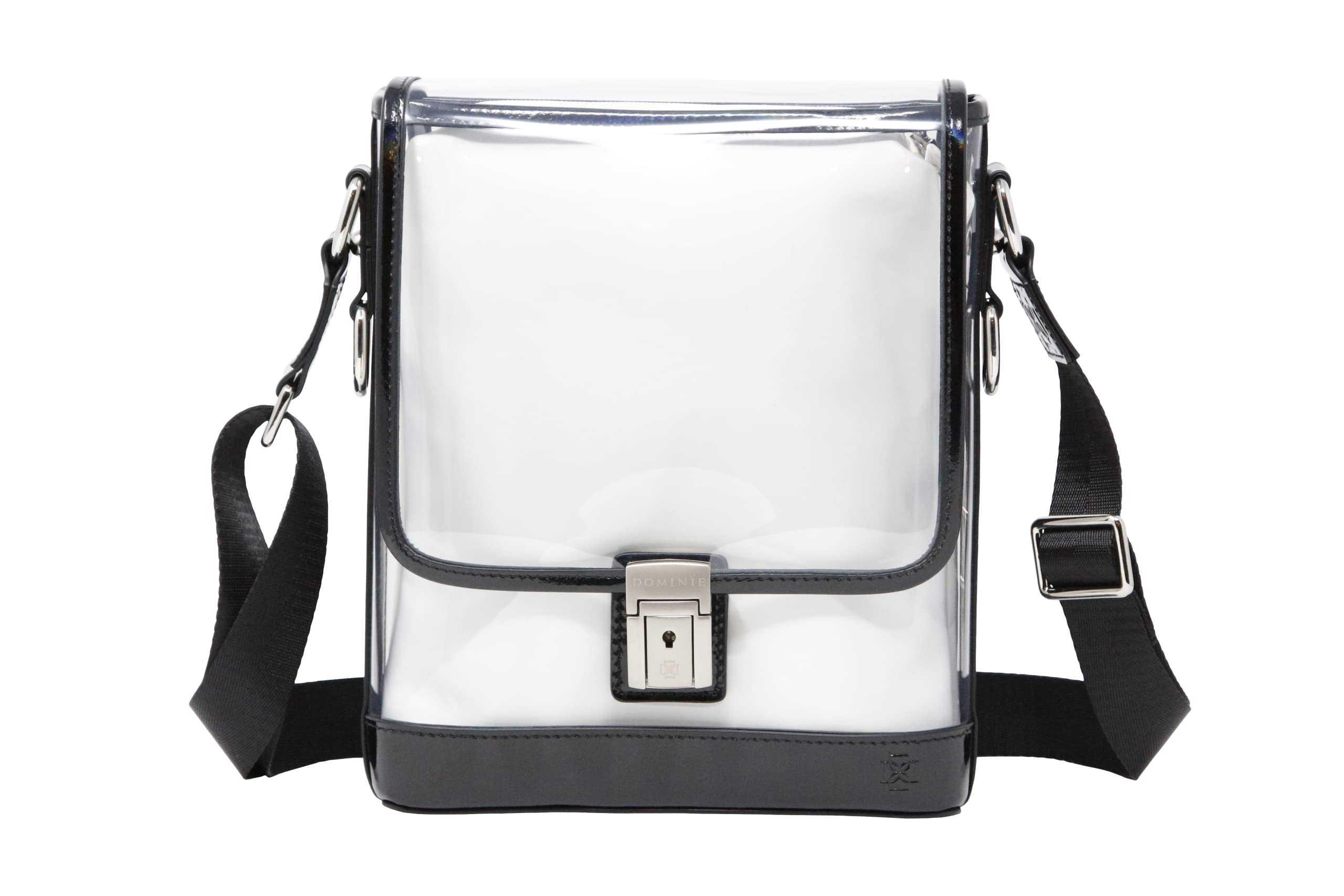 DOMINIE Messenger Unisex Black Holographic Leather/TPU Satchel Bag