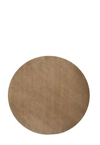 DAIVA CASA Orion 37 inch Round Wooden Dining Table Birch Circle Dinner Table Solid Wood Kitchen & Dining Room Tables/Scandinavian Furniture Mid Century Modern Table Brown Small Dining Room Table