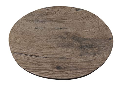 Gianna's Home 12 Piece Rustic Farmhouse Melamine Heavy Weight Plastic Dinnerware Set Wood Grain