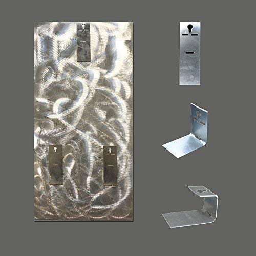 RICHSPACE ARTS Contemporary Metal Wall Art Blue and Silver Modern Sculpture Decor for Living Room 3d Flower Aluminum Artwork for Home and Office