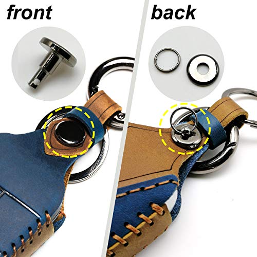 LYGKMU Ford Dedicated Cover Key Fob Case Suit for Keyless Remote Control, mens(A-Brown)